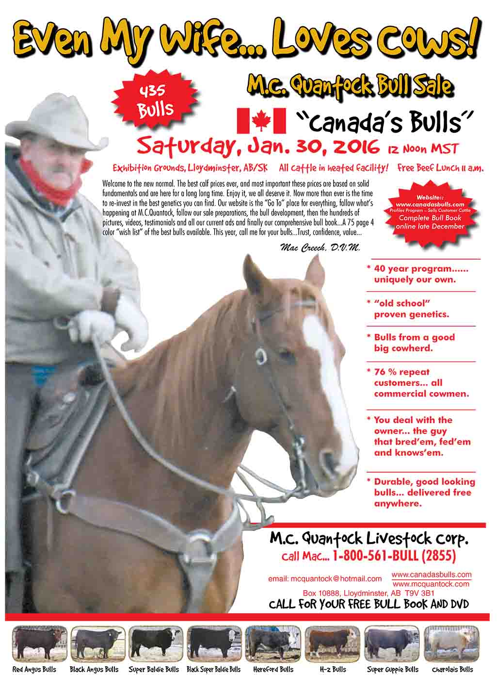 Our 8 Page Bull Sale Preview is Published - M.C. Quantock "Canada's Bulls"